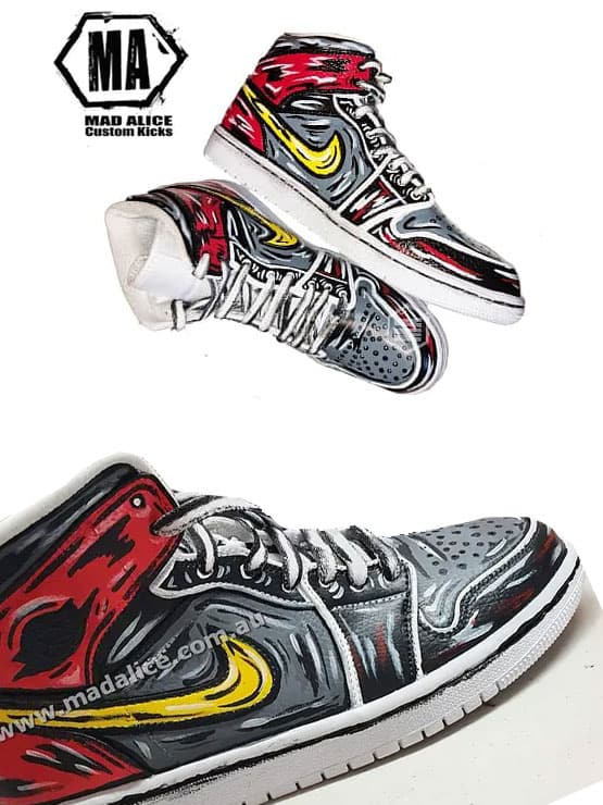 Cartoon Sketch custom shoes - MAD ALICE CUSTOM KICKS