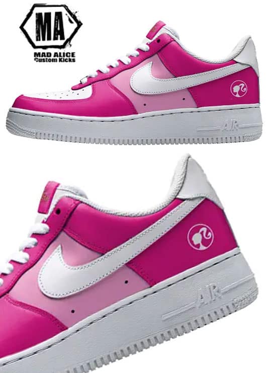 Pink Barbie Af1s - MAD ALICE CUSTOM KICKS